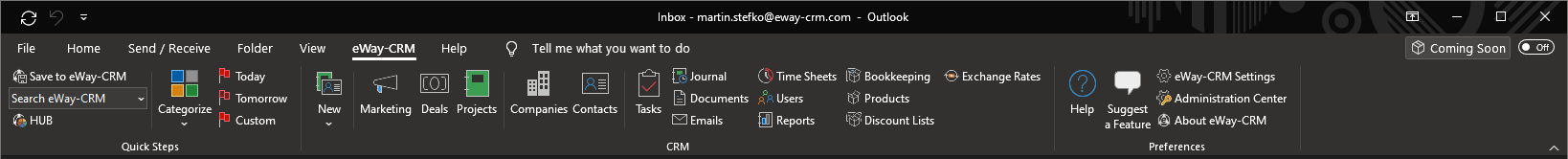 eWay-CRM Black Toolbar